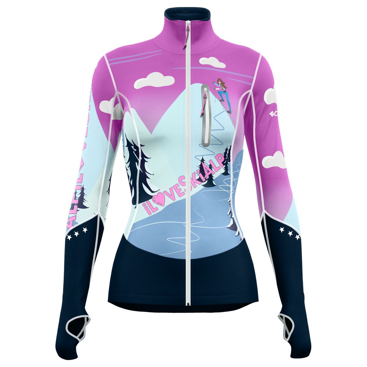 Mikina Crazy Idea Pull Oxygen printed i love skialp | Najsport.sk